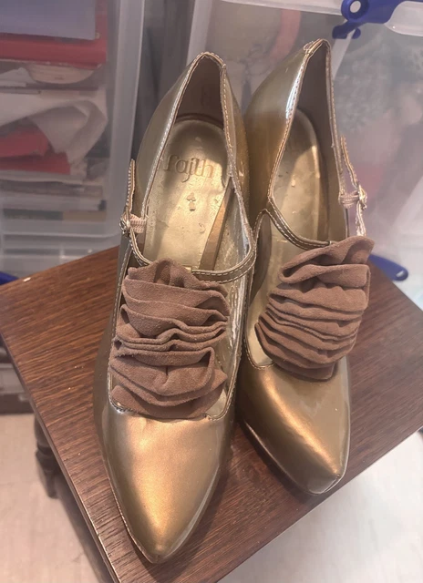 GOLD FAITH RUFFLE Stiletto heels – Size UK 7 £33.98 - PicClick UK