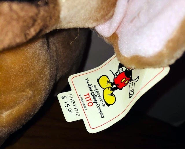 WALT DISNEY EXCLUSIVE Oliver And Company Tito Stuffed Animal Plush ...