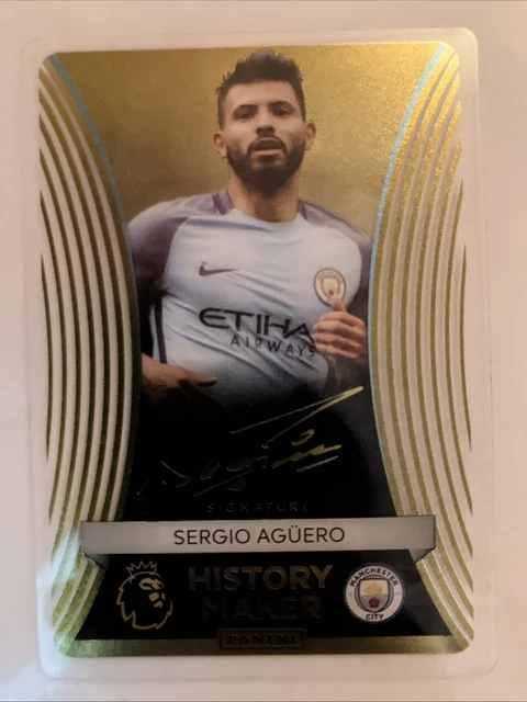 PANINI ADRENALYN XL Premier League Sergio Aguero HistoryMaker Signature ...