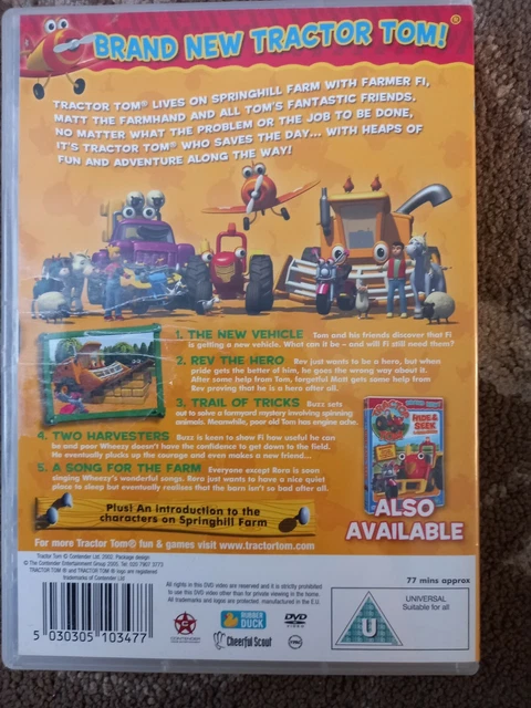TRACTOR TOM THE New Vehicle Dvd Kids 5 Episodes Includes Bonus Dvd ...