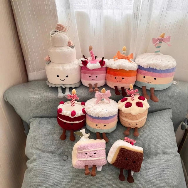CARTOON STBERRY CHERRY Rainbow Cake Plush Toy For Kids Soft Gift For ...