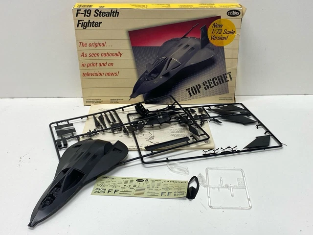 TESTORS BLACK F19 Stealth Fighter Top Secret 172 Scale Aircraft Model ...