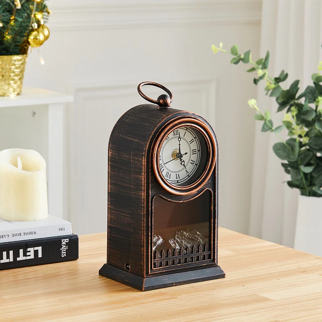 FIREPLACE LAMP LOG Fire Flame Effect With Handle Led Lantern Battery ...