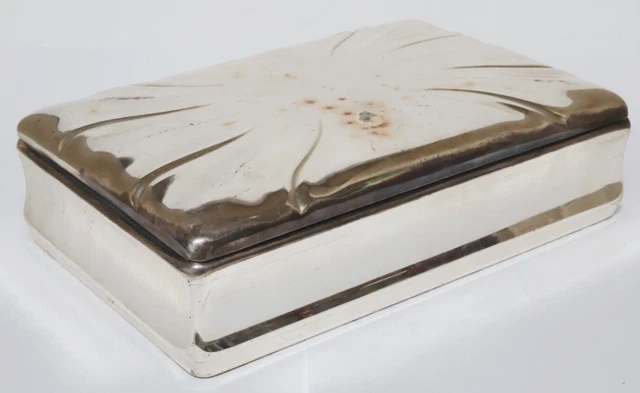 ALTE SILBERNE QUIST Tabakdose Tabatiere Etui Tabak Dose Tabac Holz ...