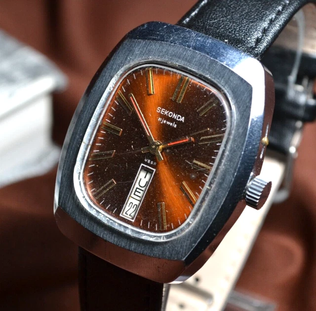 SOVIET WATCH SEKONDA SLAVA Fridge USSR Vintage men's mechanical Watch ...