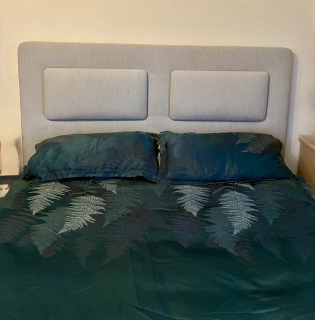 KING SIZE BED, Grey Headboard and Silentnight Mattress £83.90 - PicClick UK