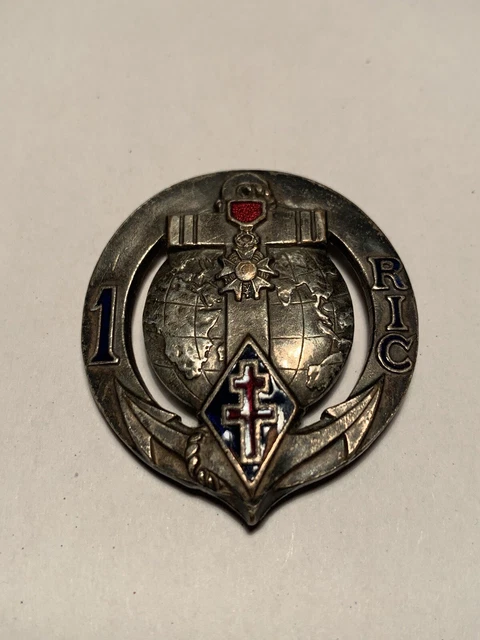 INSIGNE PREMIER RÉGIMENT d’Infanterie Coloniale, 1er R.I.C., Indochine, Algérie EUR 20,00 ...