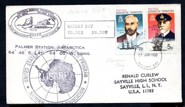 TERRITORIO ANTARTICO BRITANNICO - 1980 Palmer Station Halley Bay Cover ...