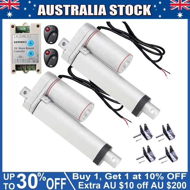 2 DUAL 12V 4" Linear Actuators W/ Wireless Controller 330lbs Max Lift ...