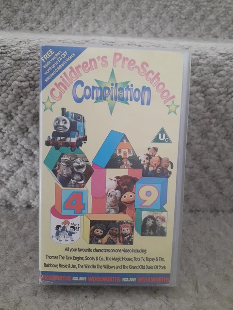 CHILDREN'S PRE-SCHOOL COMPILATION, VHS 1994, inc. Thomas, Rainbow ...