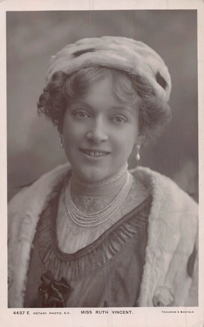 RUTH VINCENT-BRITISH OPÉRA Singer & Actrice ~1908 Rotatif Photo Carte ...