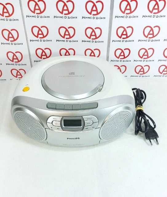 PHILIPS AZ127 Y2K Lecteur Cassette et CD Radio AM/FM Boombox Auxiliaire ...