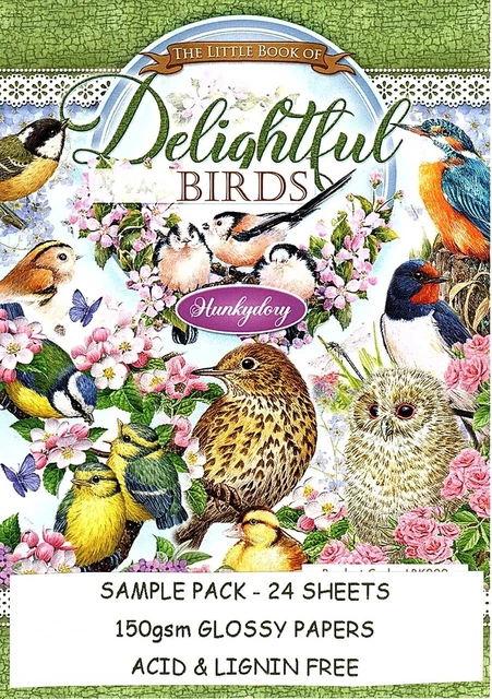 DELIGHTFUL BIRDS HUNKYDORY Little Book Sample Pack LBK299 24 Glossy ...