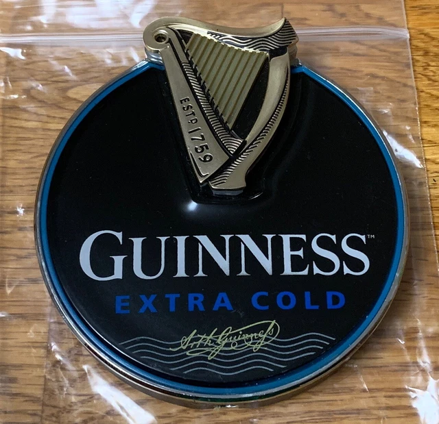 GUINNESS EXTRA COLD 3D ROUND BAR BEER PUMP BADGE / LENS, without ...