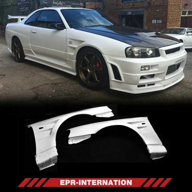 FIBERGLASS BN STYLE Body kit For Nissan Skyline R34 GTR Front Fender ...