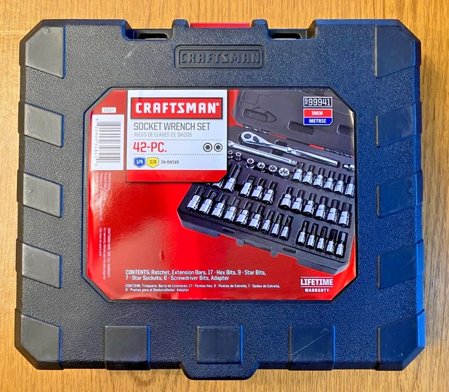 CRAFTSMAN 42 PC *EMPTY* Socket Set Storage Case 3/8" and 1/4" Drive *NO ...