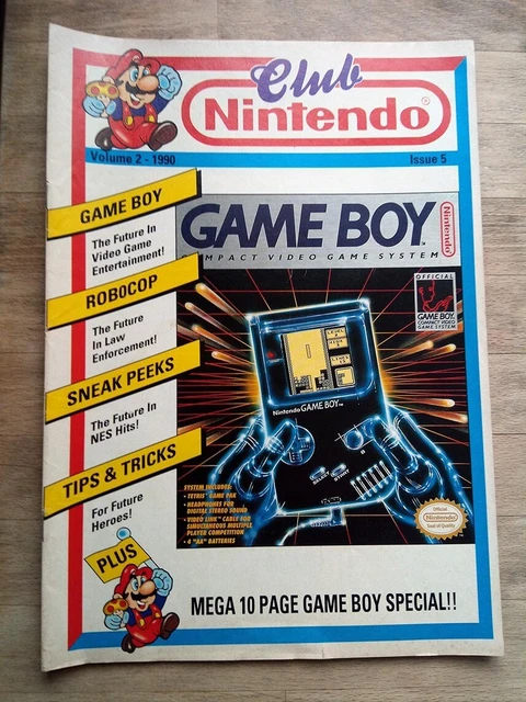 CLUB NINTENDO MAGAZINE from 1990 - Game Boy Special, Robocop £1.99 ...