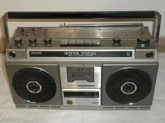 PHILIPS BOOMBOX 3BAND radio cassette recorder spatial stereo ...