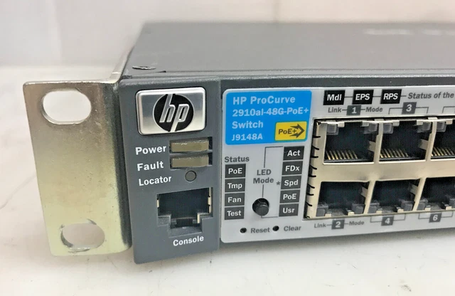 J9148A HP PROCURVE Networking 2910al-48G-PoE+ Ethernet Switch W/ 2 10 ...