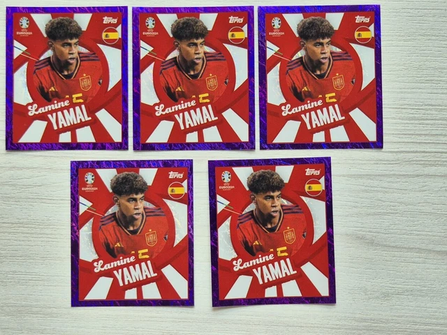 LAMINE YAMAL ROOKIE S FC BARCELONA STICKER parallel purple Spain topps ...