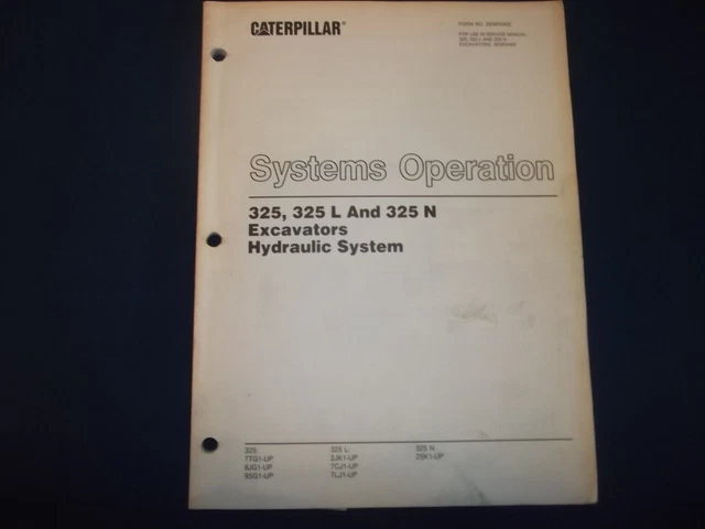 CATERPILLAR 325 L Ln Excavator Hydraulic System Operation Manual ...