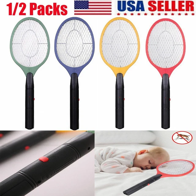 1/2 PACKS BATTERY Electric Hand Held Bug Mosquito Zapper Racket Fly ...