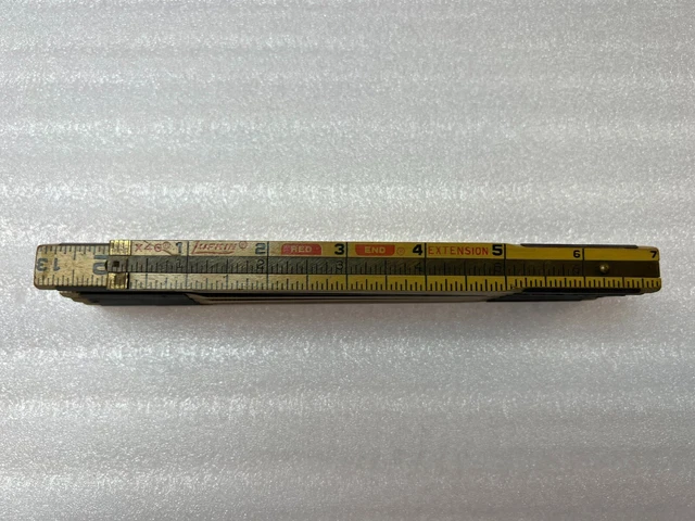 VINTAGE LUFKIN FOLDING Ruler Yard Stick (X46) Red End Extension Rule 72 ...