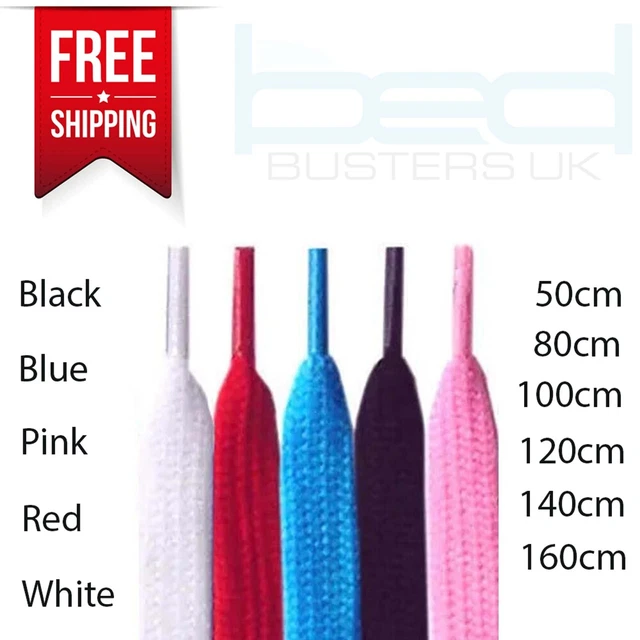 SHOE LACES FLAT Tie Shoe Laces Boots Trainers Shoes Black White or ...