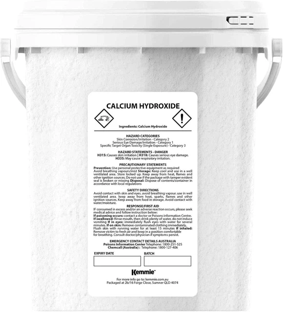 600G FOOD GRADE Calcium Hydroxide Powder Tub FCC Hydrated Slaked ...