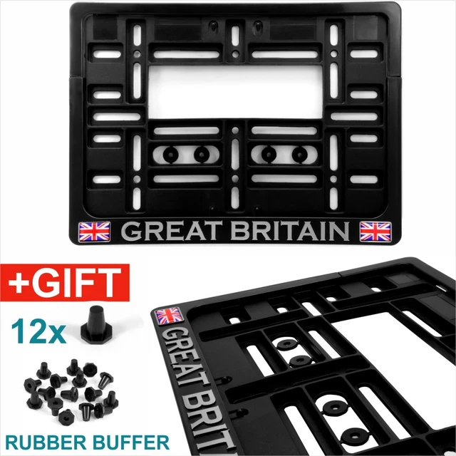 SQUARE NUMBER PLATE Holder Surround 4x4 van caravan 11x8 Chrome GREAT ...