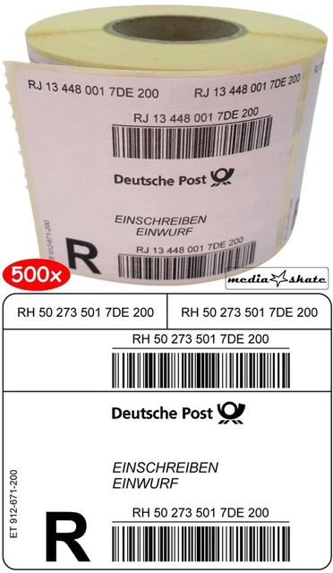 DEUTSCHE POST EINSCHREIBEN Einwurf Label National Rolle mit 1000 Stück ...