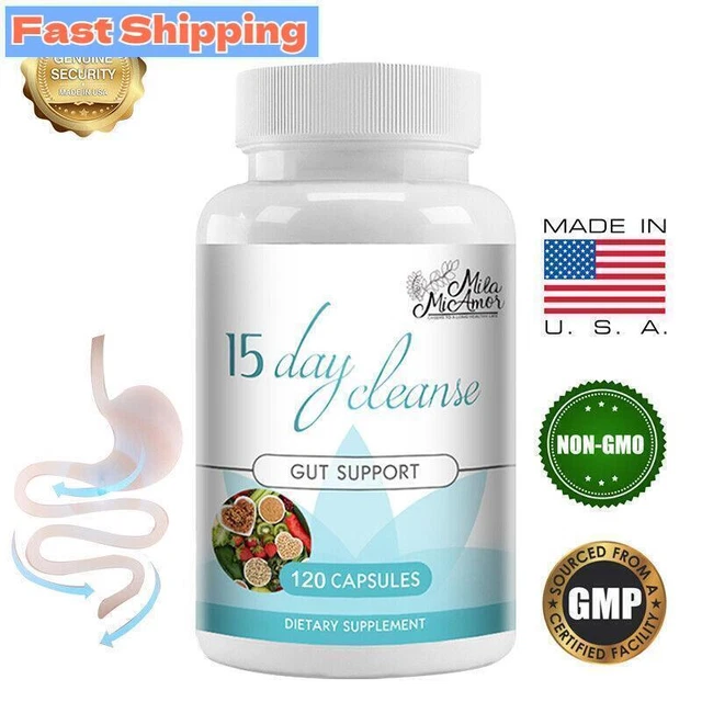 NEW GUT AND Colon Support 15 Day Cleanse Colon cleansing capsules 3pcs ...