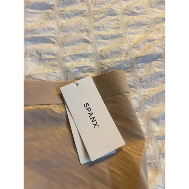 SPANX L SHORTS Invisible High Waist Mid Thigh Champagne Beige NEW NWT ...