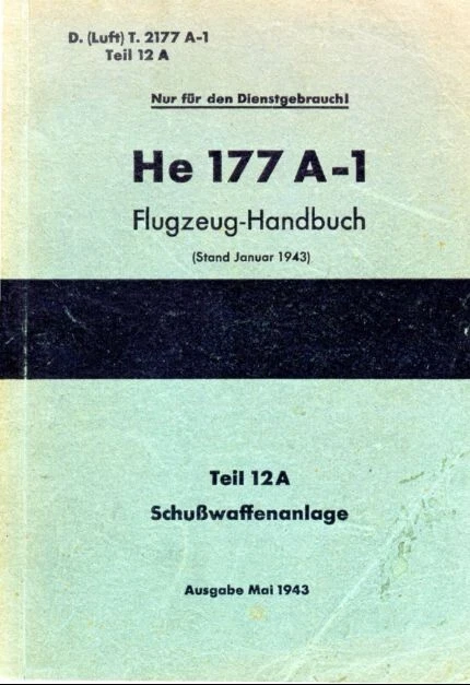1940'S HEINKEL HE 177 Greif (Griffin) Luftwaffe Manual archive RARE ...