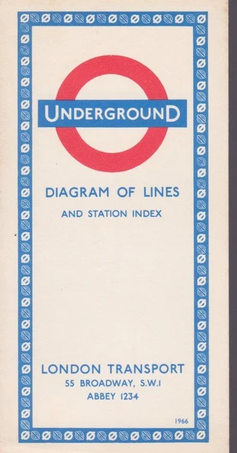 LONDON UNDERGROUND TUBE Map 1966 (Ref 266) £13.00 - PicClick UK