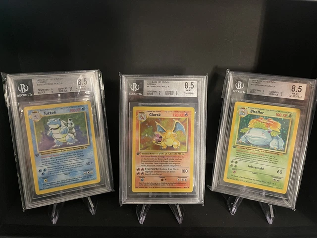 POKEMON BASE SET 1. Edition Holo Set Glurak Bisaflor Turtok #4 #2 #15 ...