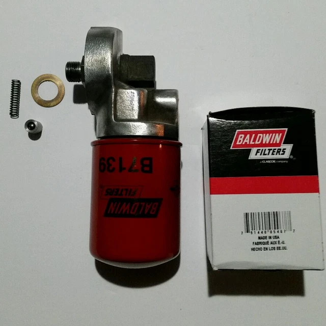 KUBOTA Z482 D722 D600 Diesel Engine Oil Filter 90° Adapter w/ New B7139 ...