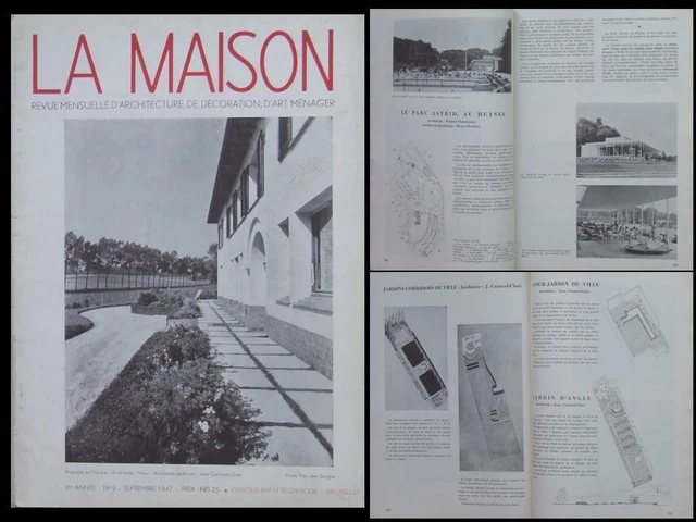 LA MAISON N°9 1947 Jardins, Jean Caneel-Claes, Rene Pechere, Rene ...