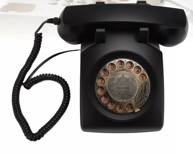 RETRO LANDLINE PHONE Vintage Rotary Dial Telephone Corded Phone. Black . £37.12 - PicClick UK