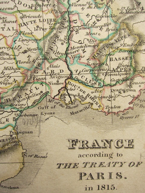 1821 EN DATE Du Ancien Carte ~ France Selon Pour Traité De Paris 1815 ...