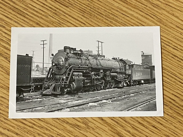 SANTA FE RAILWAY Steam Engine Locomotive 3868 Vintage Photo ATSF £9.43 ...