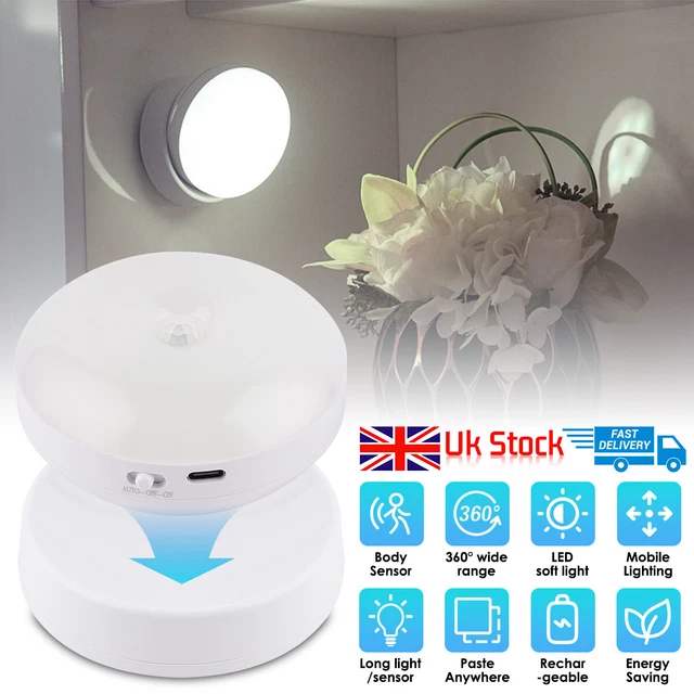 360 ROTATING HUMAN body induction Lamp LED Rechargeable Magnetic ...