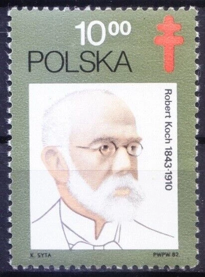 POLOGNE 1982 MNH, lauréat du prix Nobel de médecine Robert Koch, centenaire... EUR 2,50 ...