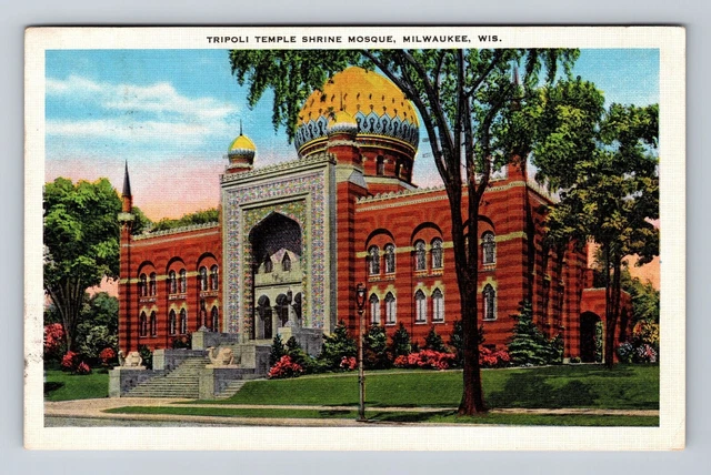 MILWAUKEE WI-WISCONSIN, TRIPOLI Temple Shrine Mosque, Vintage c1935 ...