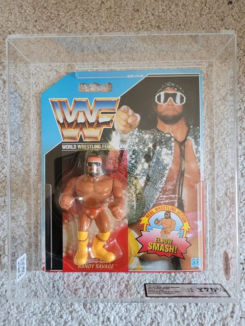 WWF HASBRO MACHO Man Randy Savage Series 1 Y75 Graded MOC WWE Wrestling ...