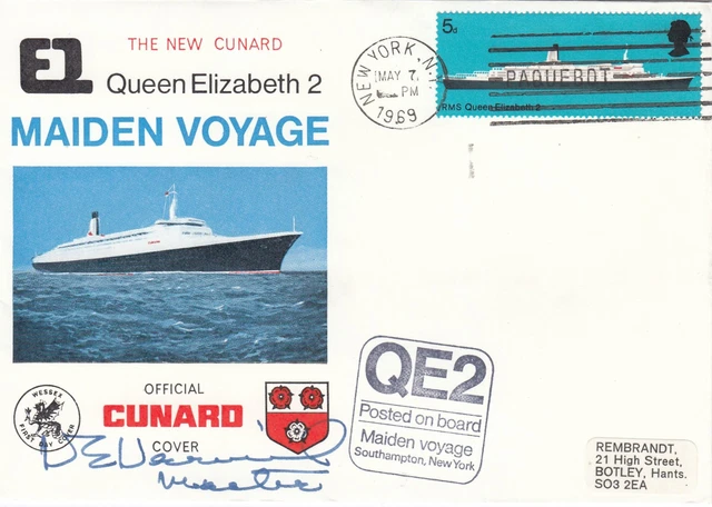 QUEEN ELIZABETH SIGNED New York Paquebot 1969 CLEARANCE SEE NOTES ...
