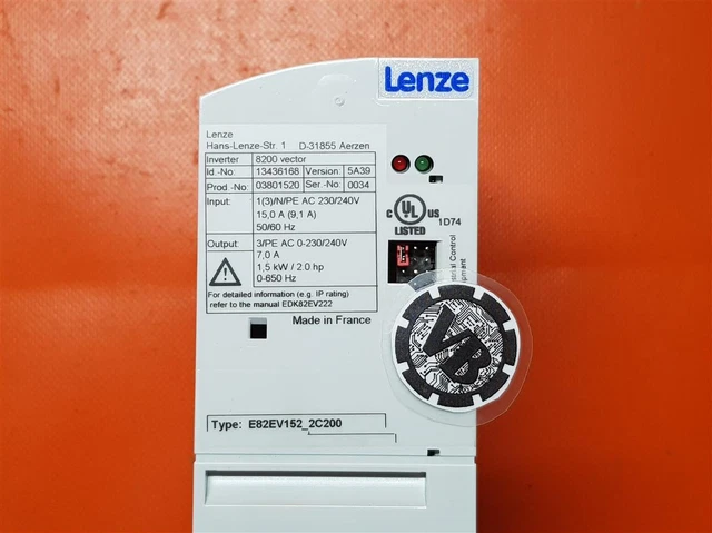 LENZE E82EV152K2C200/E82EV152 2C200 - 1,5kW - Frequency Converter £ ...