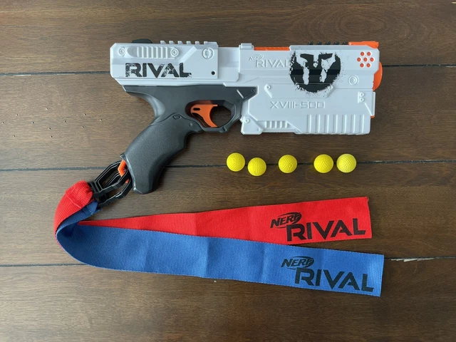 NERF RIVAL KRONOS XVII-500 Phantom Corps White Blaster-Complete with 9 ...