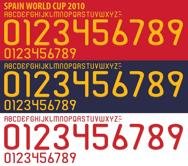 NAME&NUMBER SET FOR Spain World Cup 2010 Home/Away Football National ...