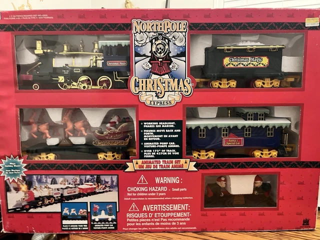 NORTH POLE CHRISTMAS Express Animated Musical Train Set VNTG Over 172 ...